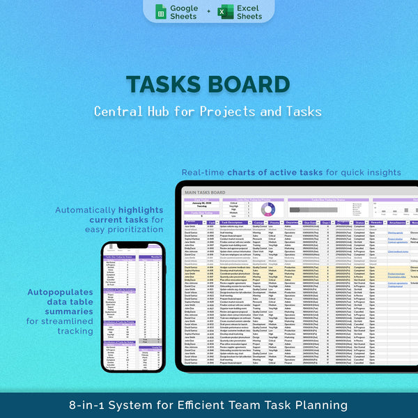 Team Task Management System (8-in-1 Pack) – Advance Daily