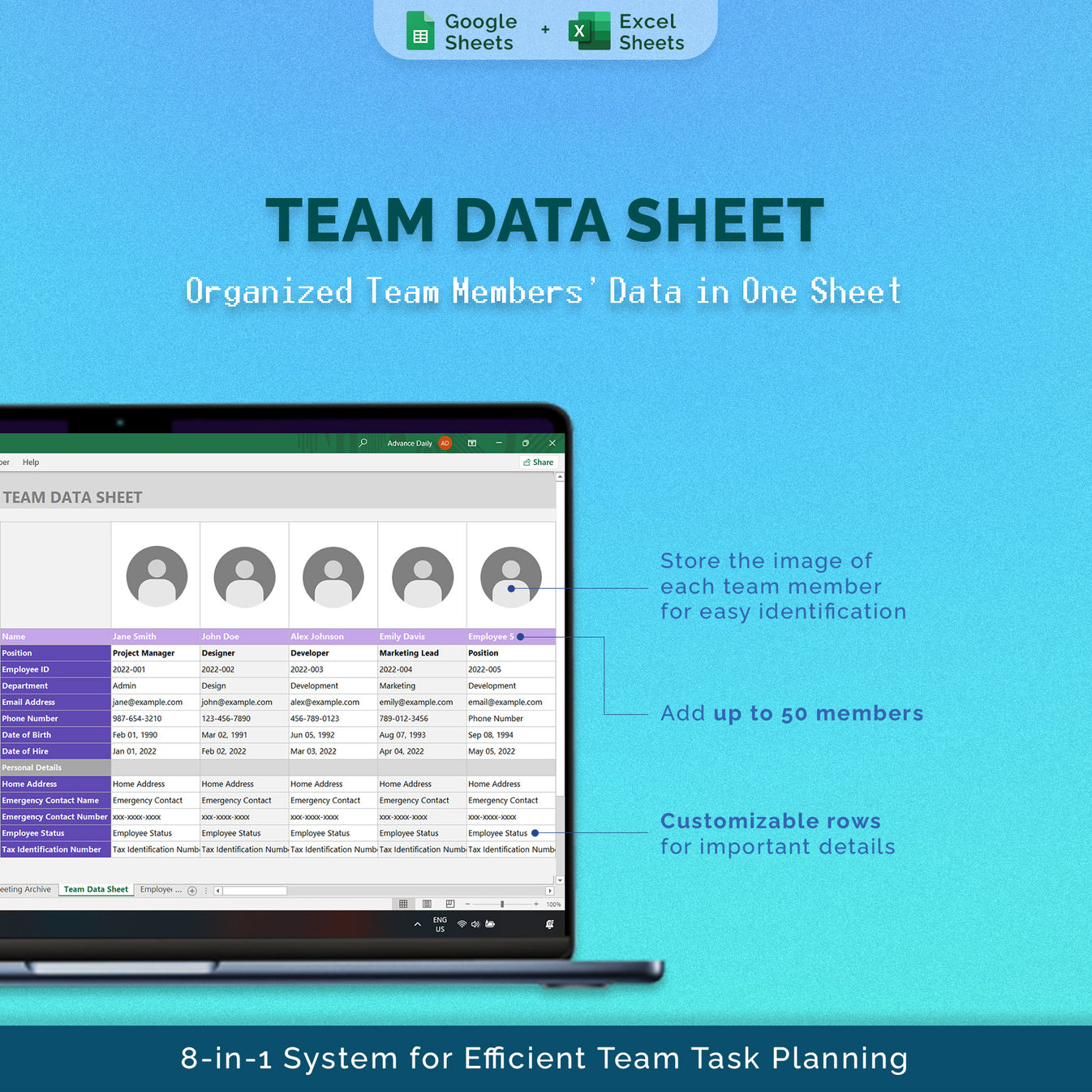 Team Task Management System (8-in-1 Pack) – Advance Daily